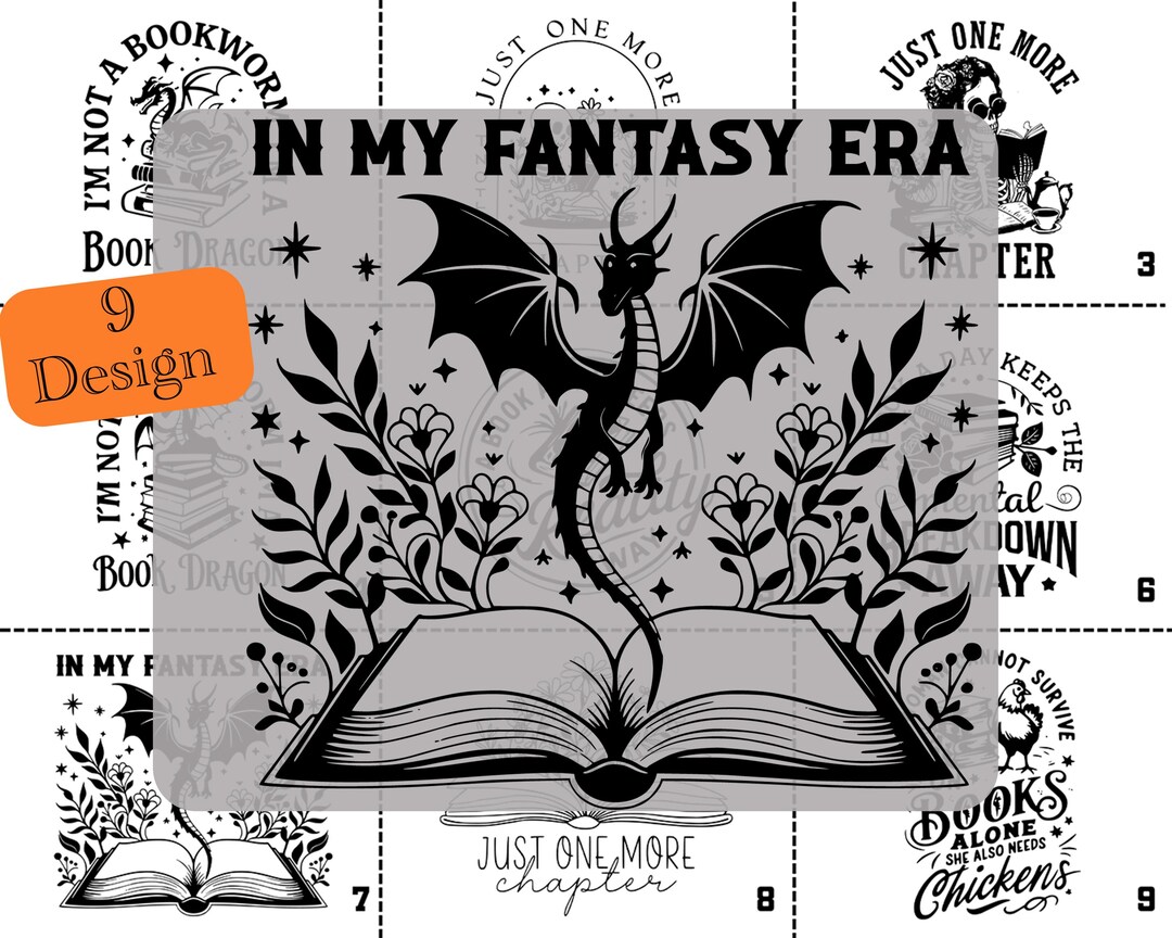 Bookish DTF Transfer, Fantasy Reader Designs Iron on Ready to Press ...
