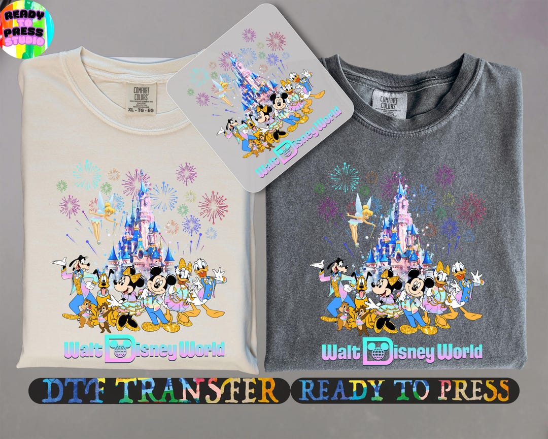 Mickey Mouse and Friends Ready to Press, Magical Castle DTF Transfer ...
