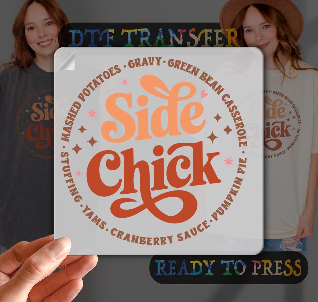 Side Chick Dtf Transfer, Ready to Press, Heat Transfer, DTF Gang Sheet, Retro Fall DTF, Retro ...