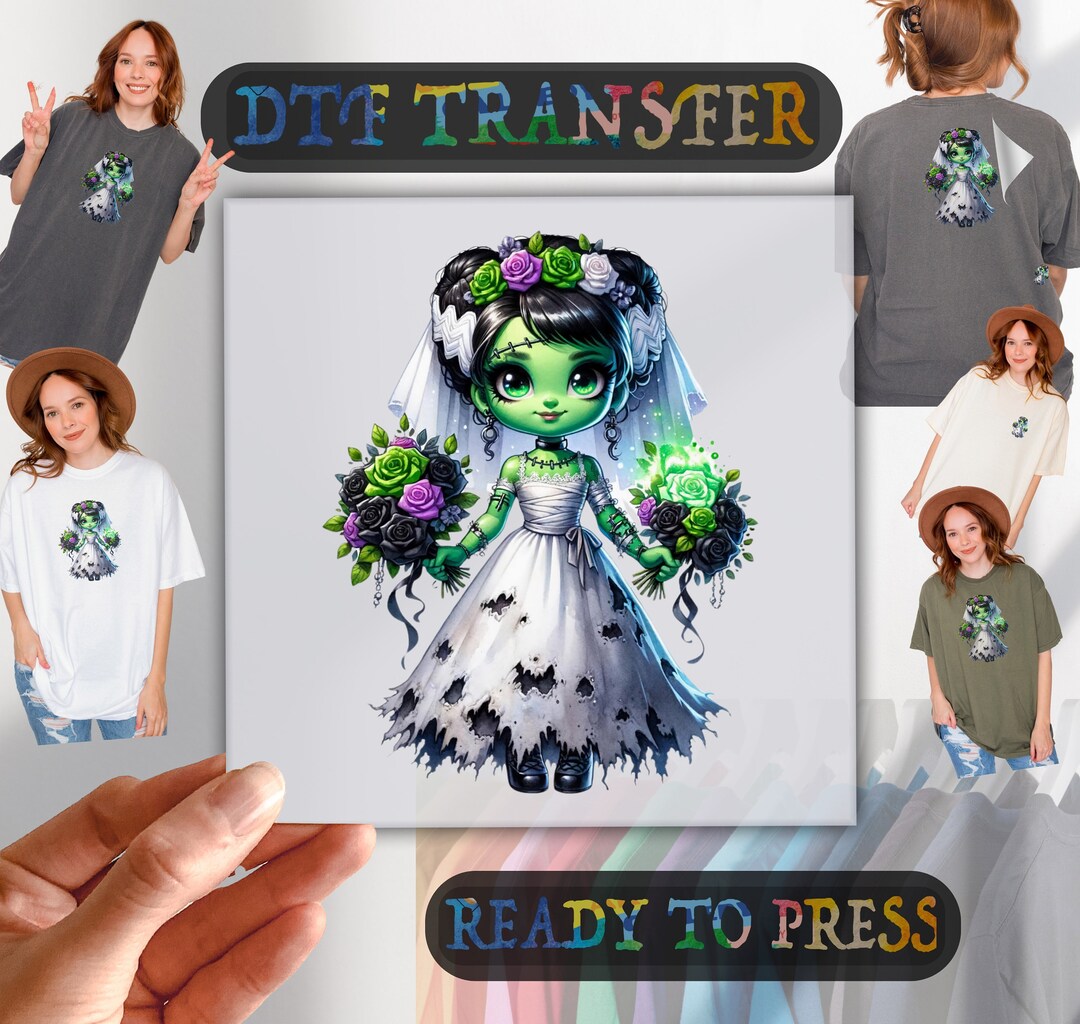 Halloween Spooky Bride Dtf Transfer, Ready to Press, Heat Transfer, DTF ...