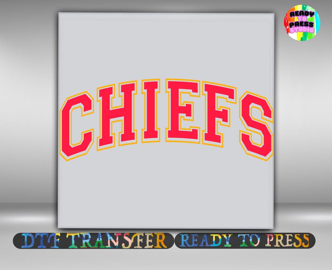Kansas City Chiefs DTF Transfer, Red & Gold Varsity Block Football ...