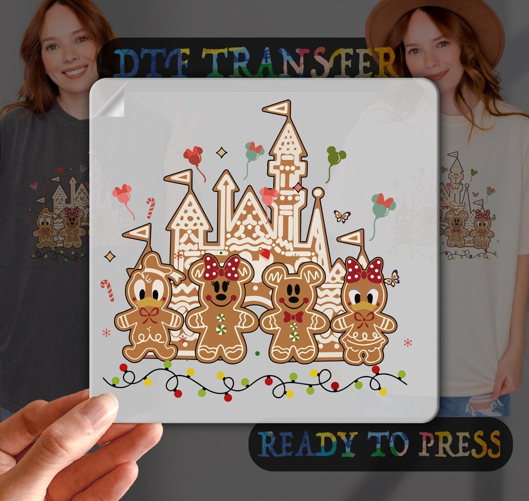 Mickey and Friends Gingerbread Cookie Dtf Transfer, Ready to Press ...