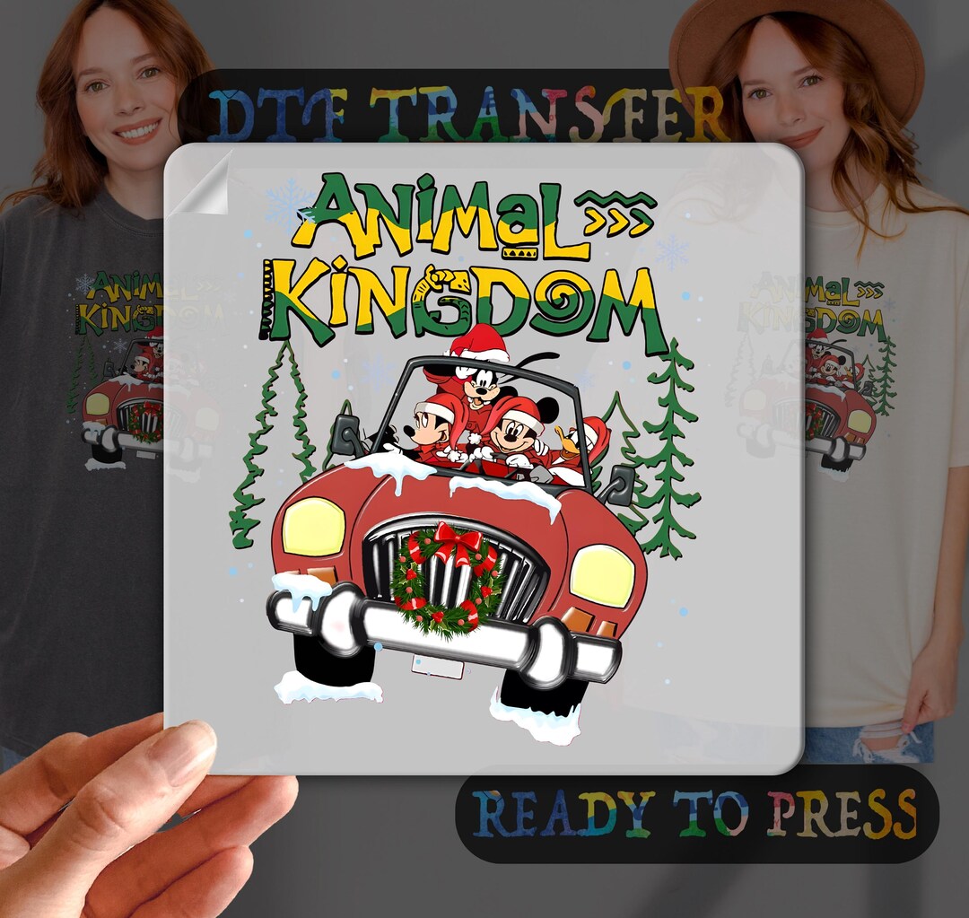 Mickey and Friends Animal Kingdom Dtf Transfer, Ready to Press, Heat ...