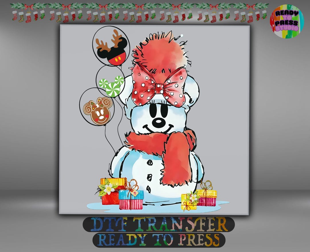 Christmas Snowman DTF Transfer, Cute Holiday Snowman Iron on Ready to ...