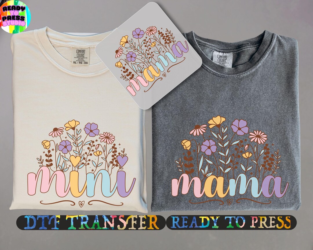Custom Retro Mama Minı Dtf Transfer, Wildflowers Mama Ready to Press ...