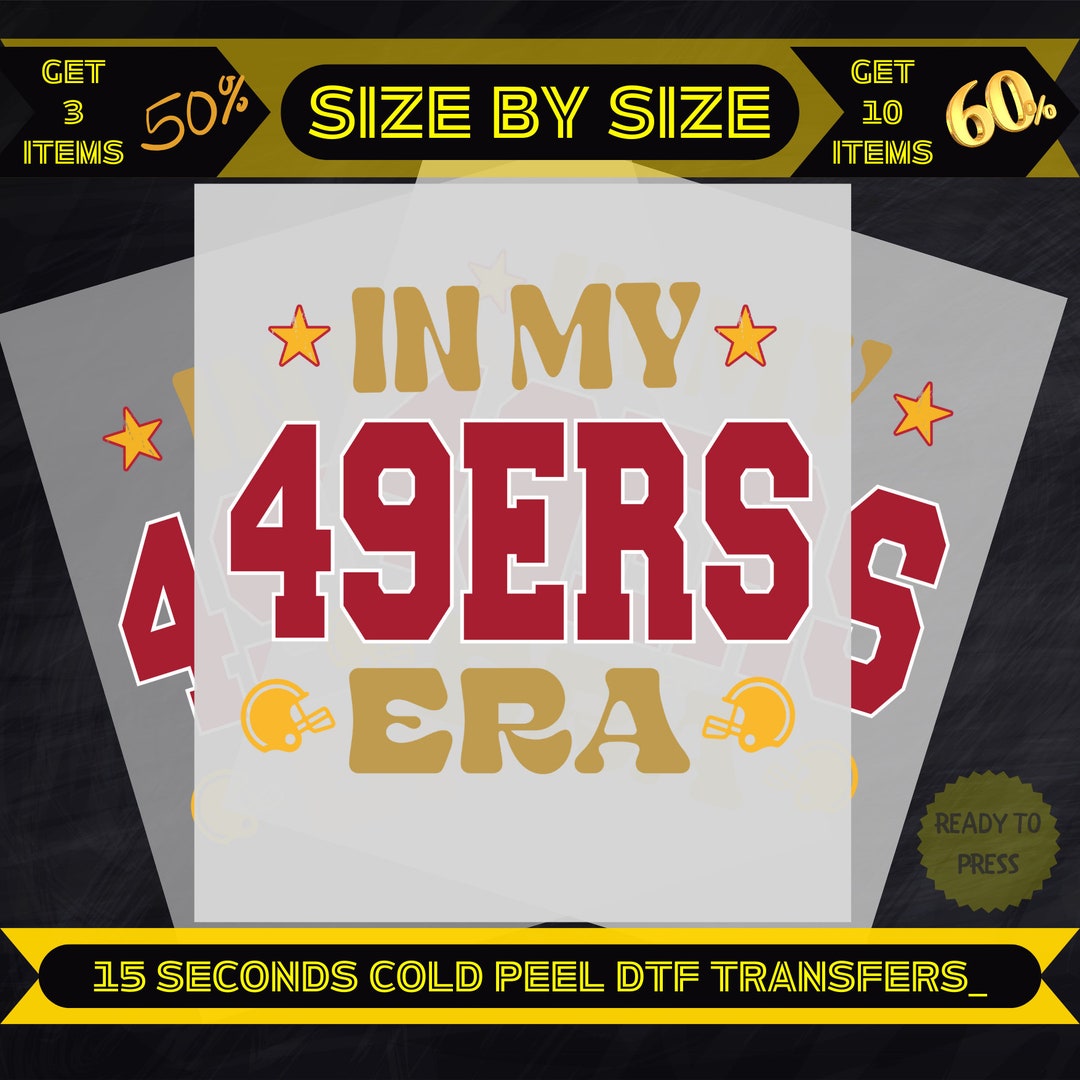 49ers Retro Print Letters Ready to Press, Dtf Transfer, Sublimation ...