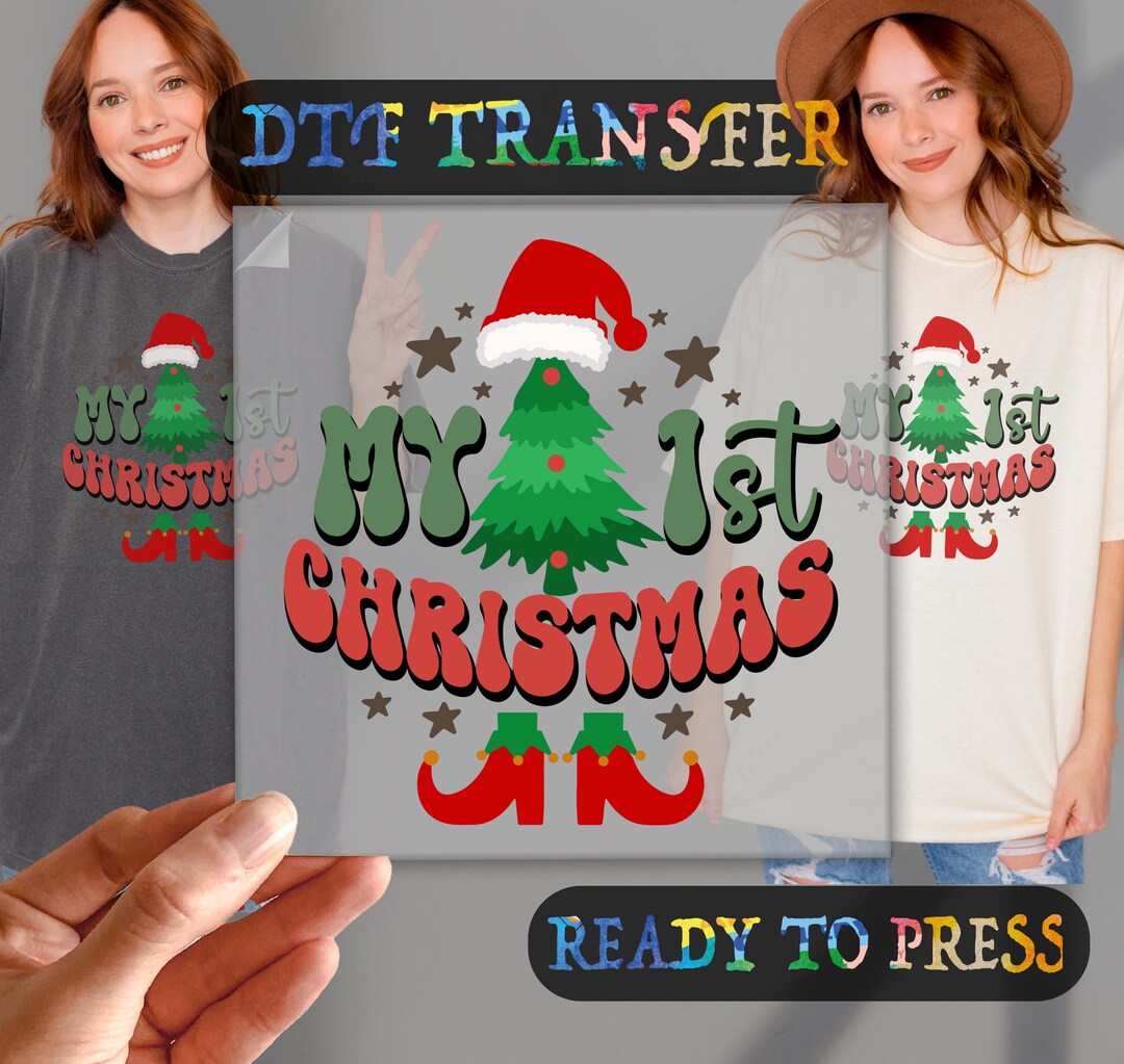 My First Christmas Themed Design Dtf Transfer, Ready to Press, Heat ...