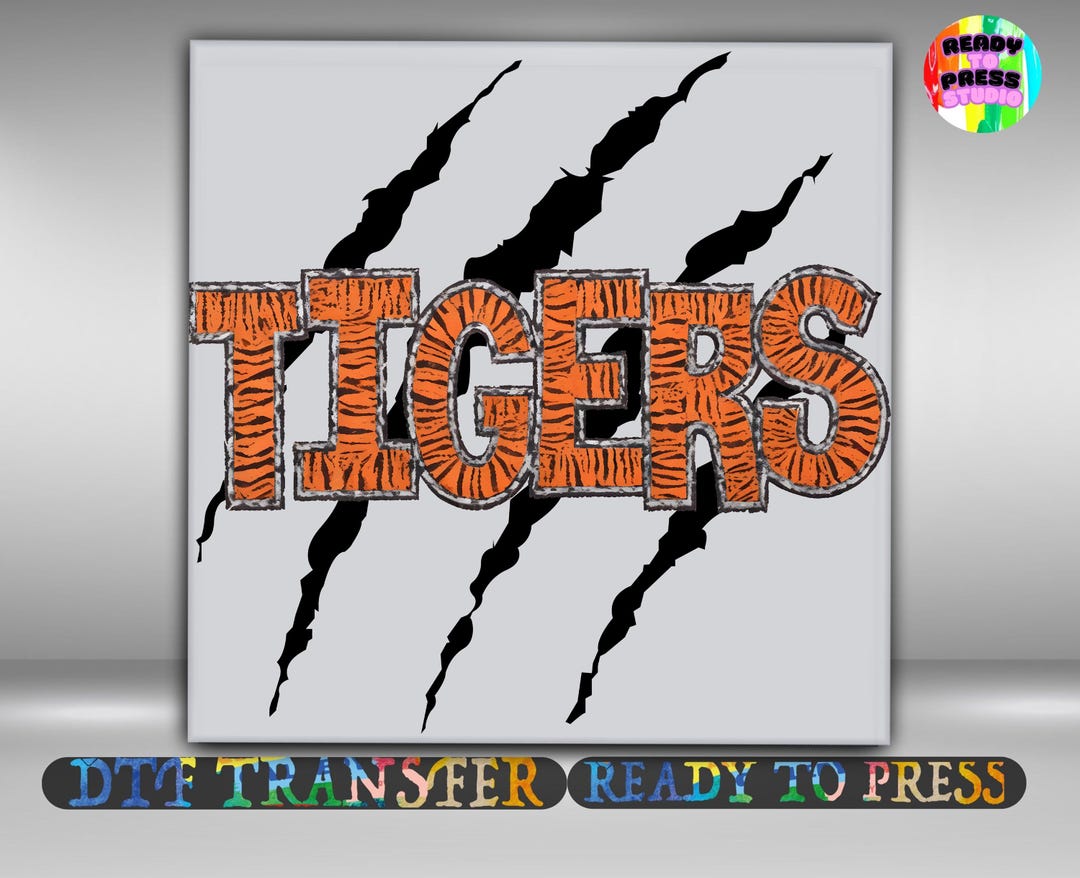 Tigers DTF Transfer, Tiger Claw Marks Spirit Wear Iron on Ready to ...