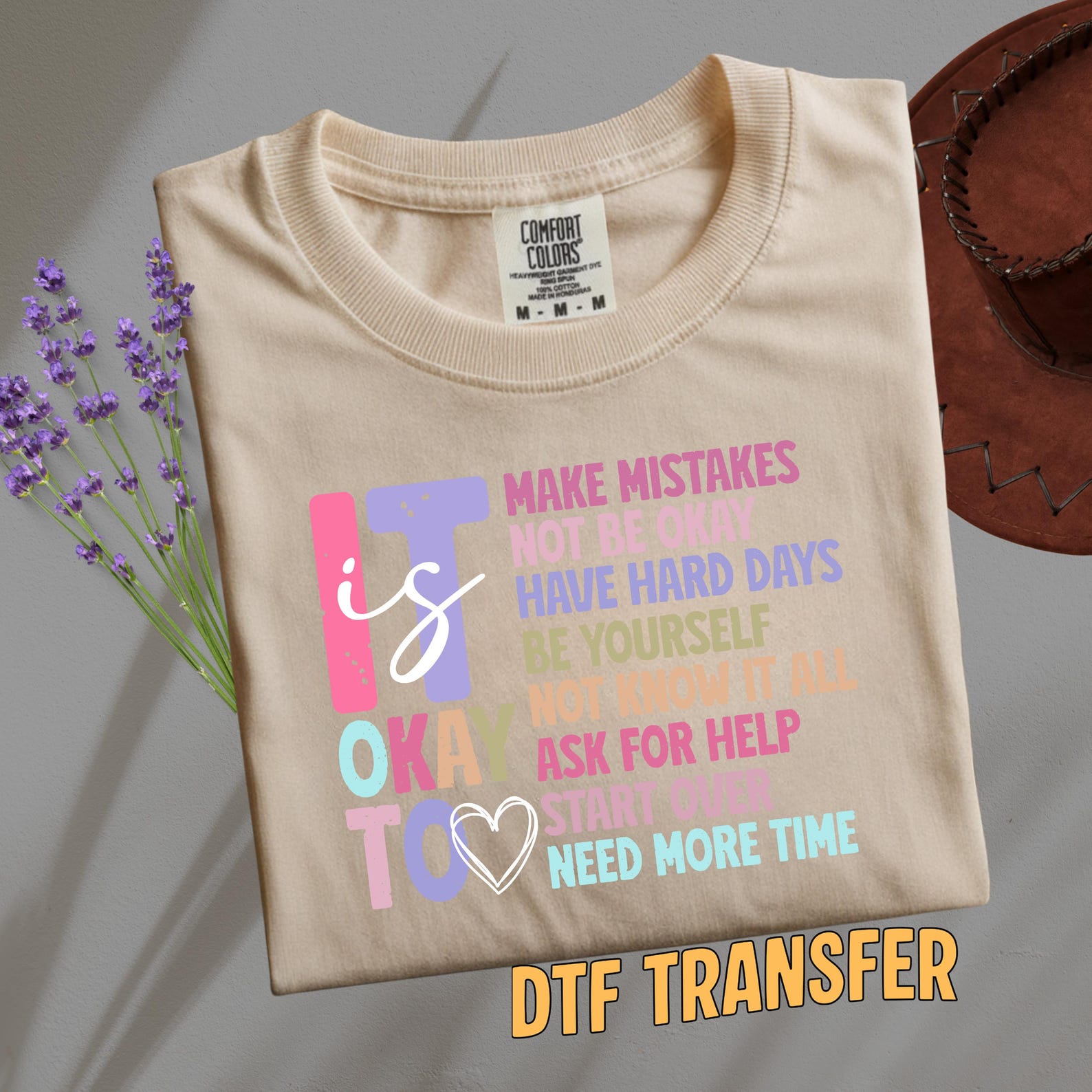 It’s Okay to DTF Transfer, Positive Quote Design Iron on Ready to Press ...