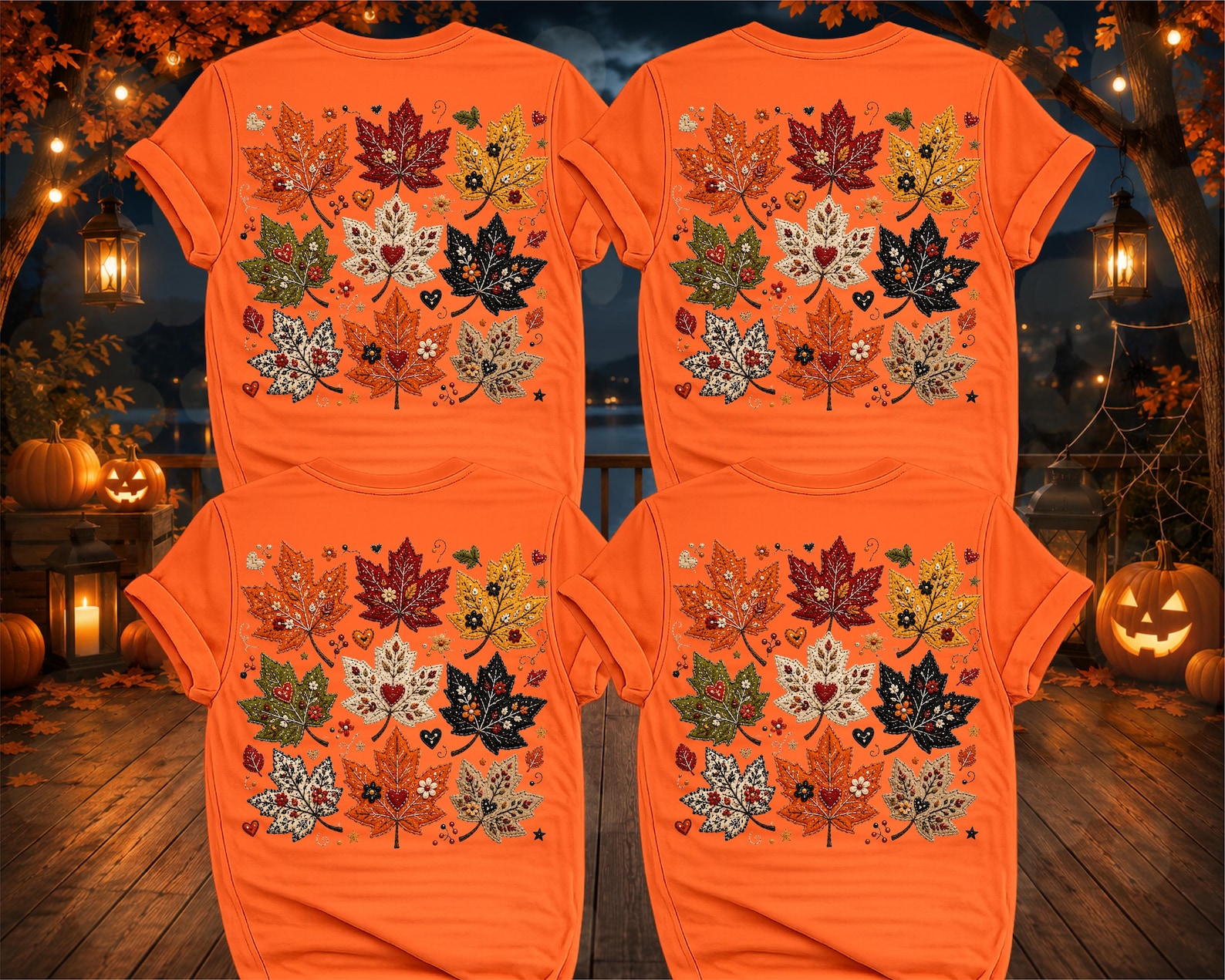 Fall Maple Leaves DTF Transfer, Autumn Floral Leaf Iron on Ready to ...