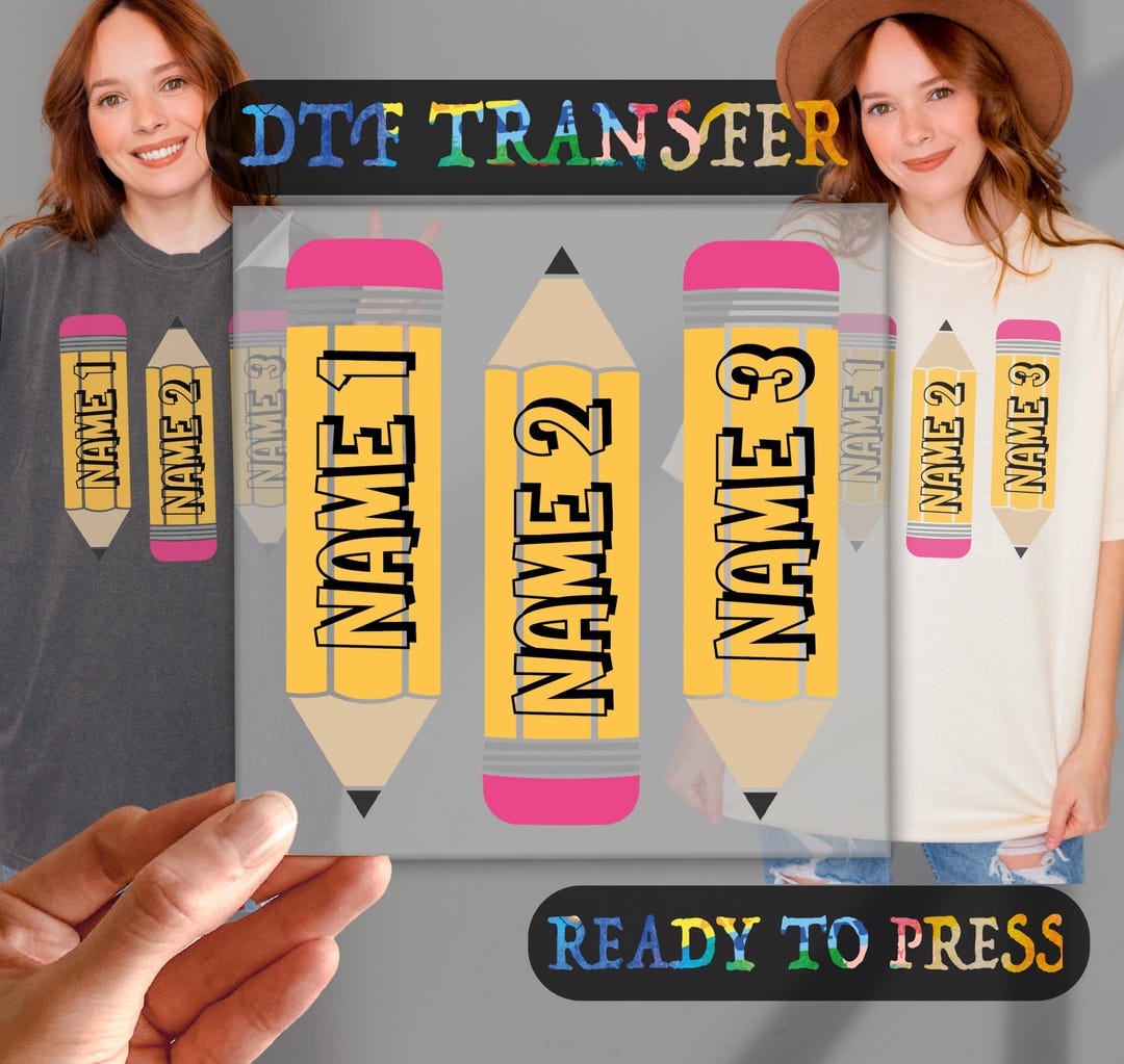 Custom Back to School Dtf Transfer, Ready to Press, Custom Names Shirt ...
