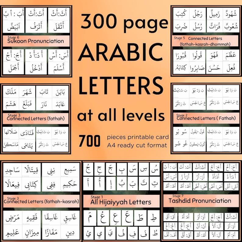 Arabic Hijaiyah Letters Alphabet Printable Quran Learning البطاقات ...