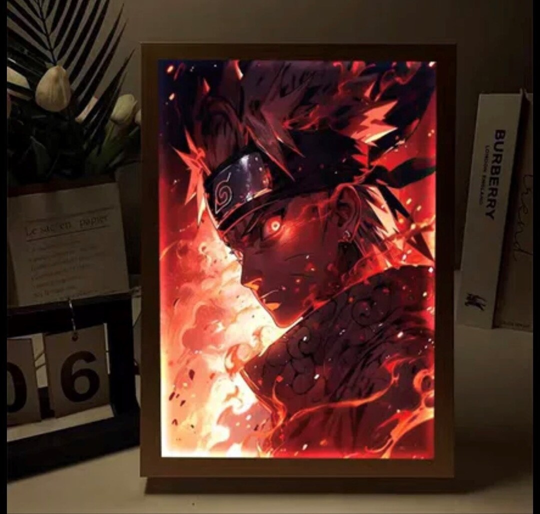 Handmade Cool 3 Lighting Effects NARUTO Sketch Drawing Wooden Picture ...