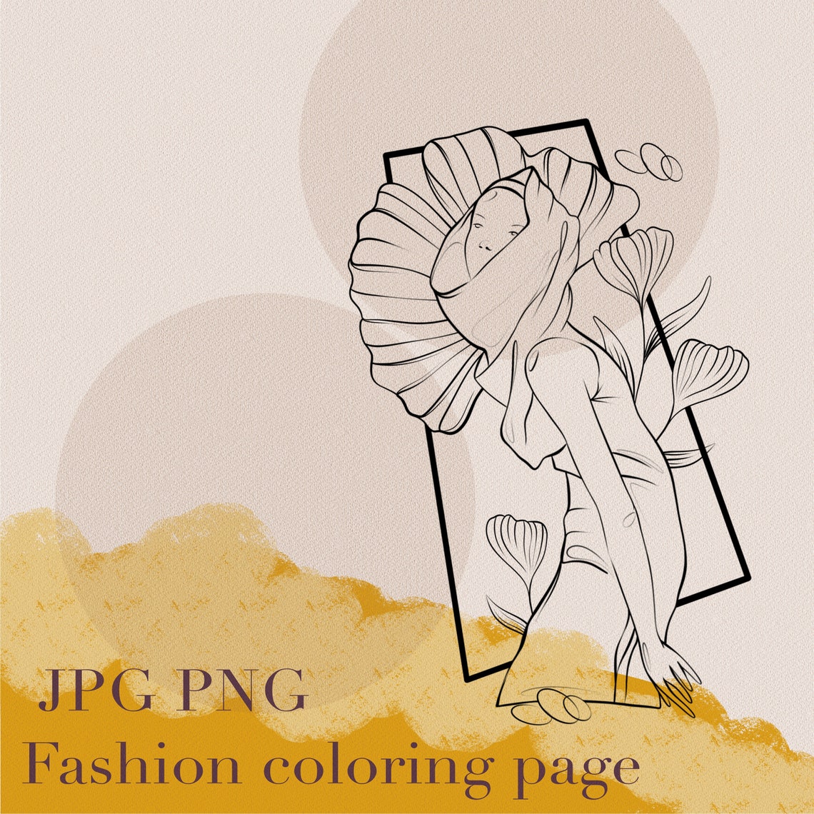 Coloring Page for Printing PNG for Procreate - Etsy