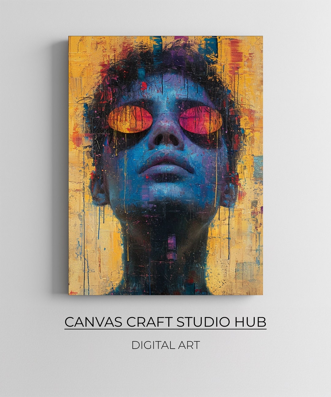 Chromatic Gaze: A Portrait in Vivid Hues - Etsy