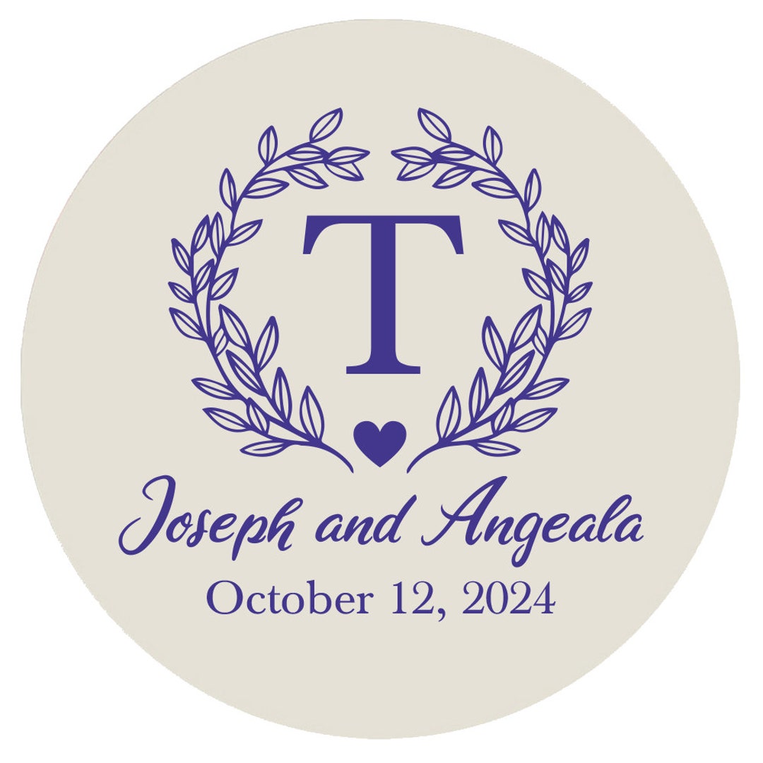 Wreath Monogram Custom Pulp Board Wedding, Anniversary, Engagement ...