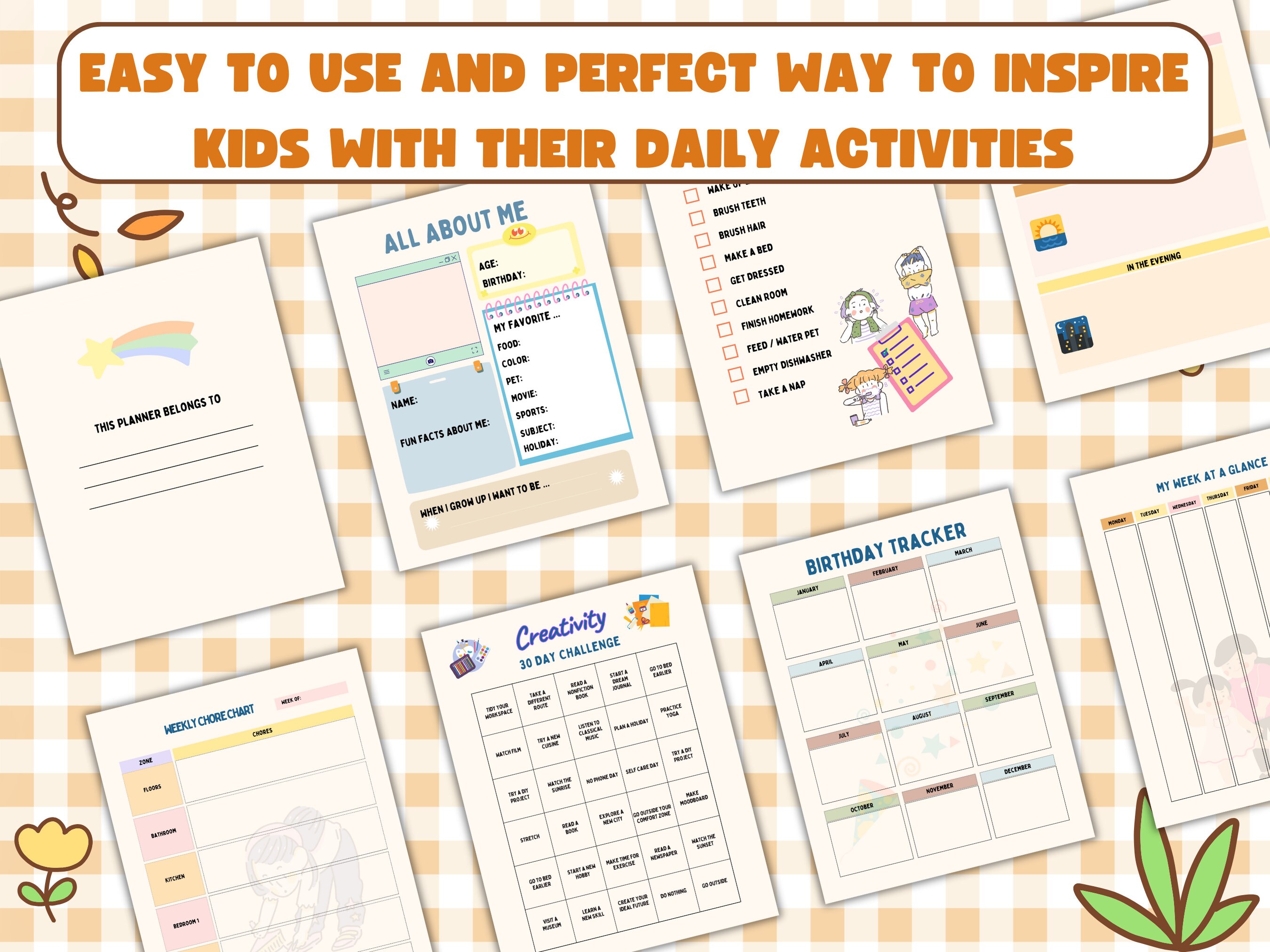 2024 Cute ADHD Digital Planner for Kids A4 Size Printable PDF File - Etsy