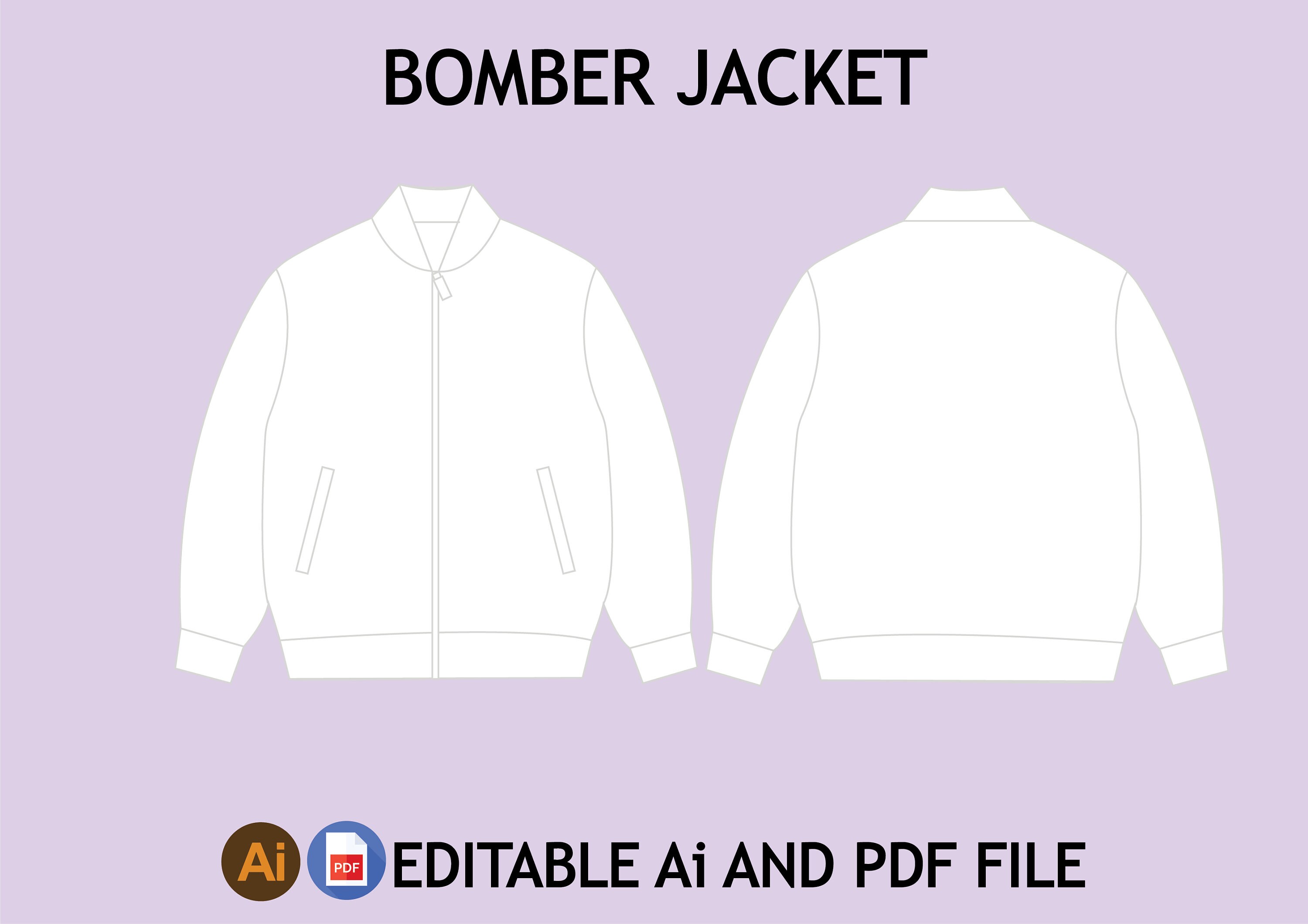 Streetwear Bomber Jacket Template Mock up Fashion Wear Digital Clothing ...