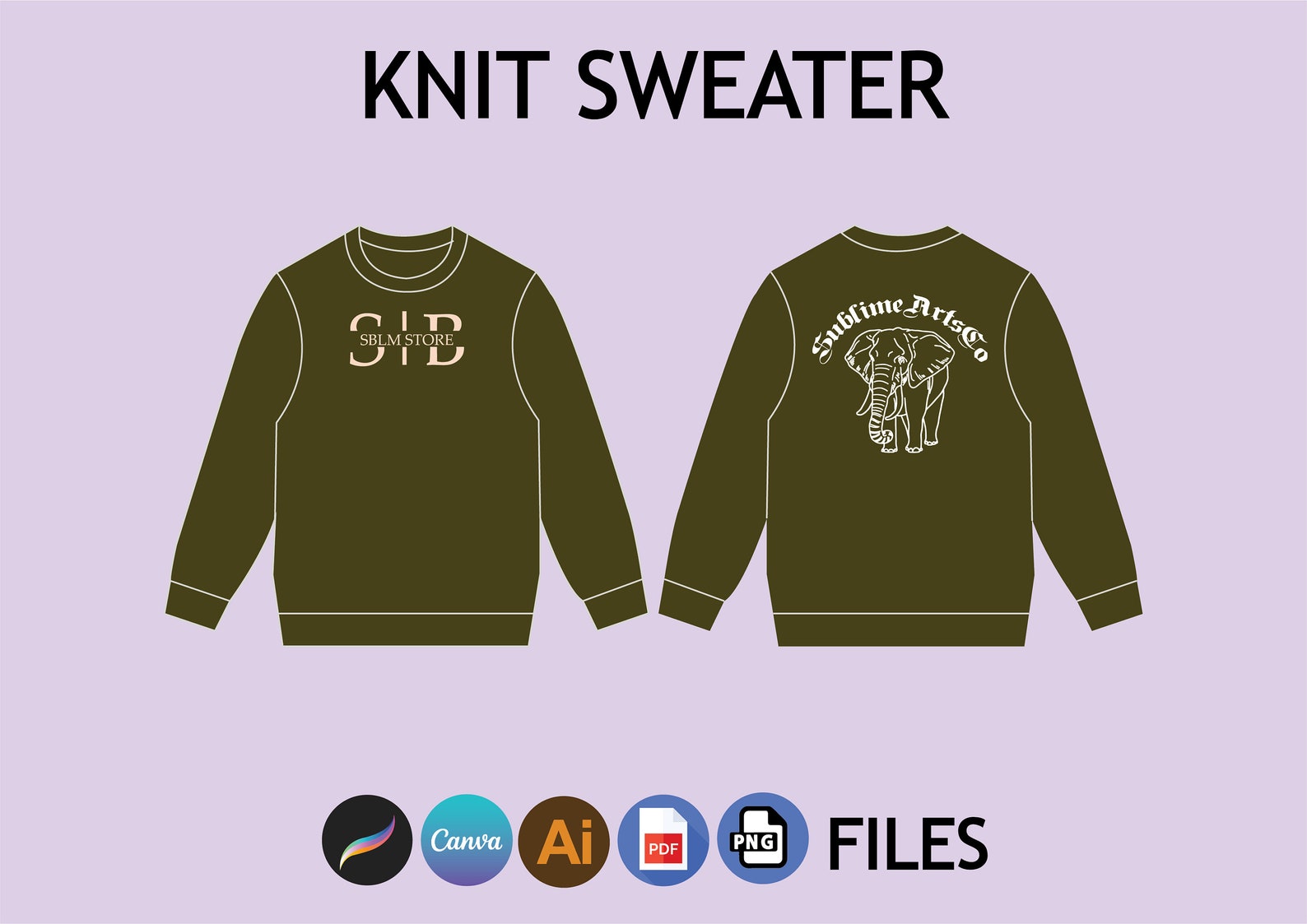 Knit Sweater Mockup Fashion Wear Digital Clothing Procreate Mockup ...