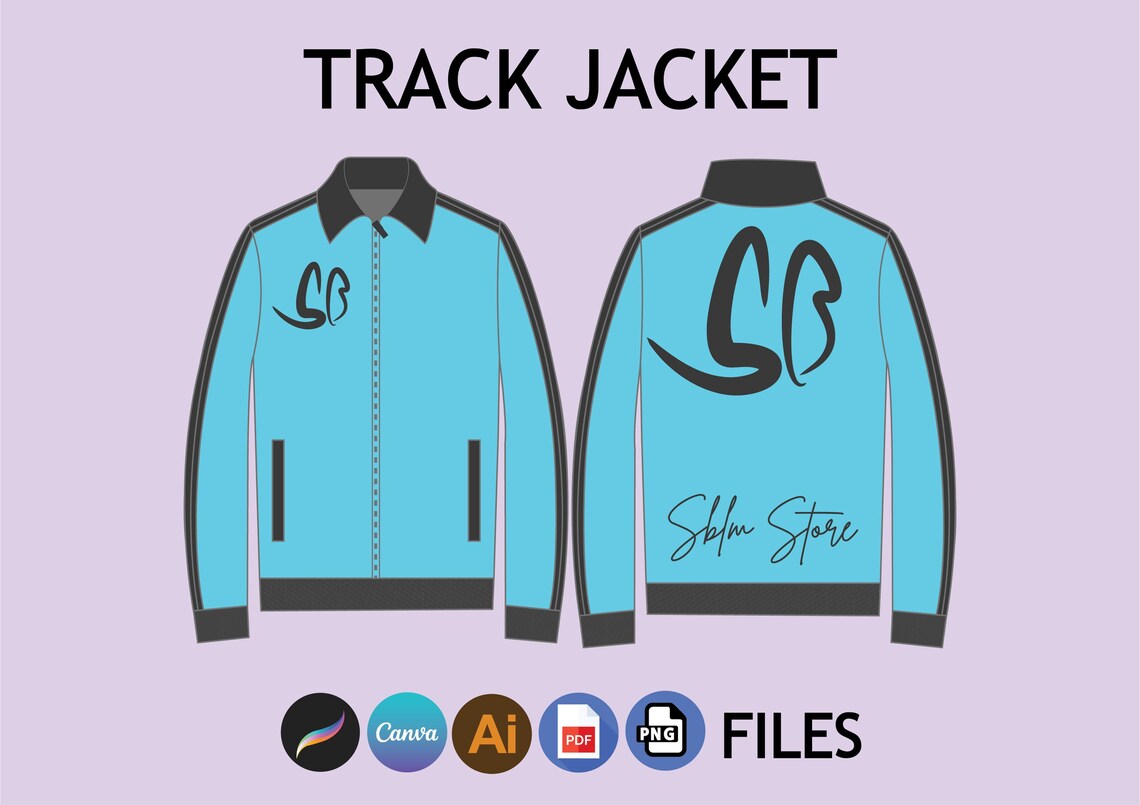 Streetwear Track Jacket Mock up Fashion Wear Digital Clothing Procreate ...