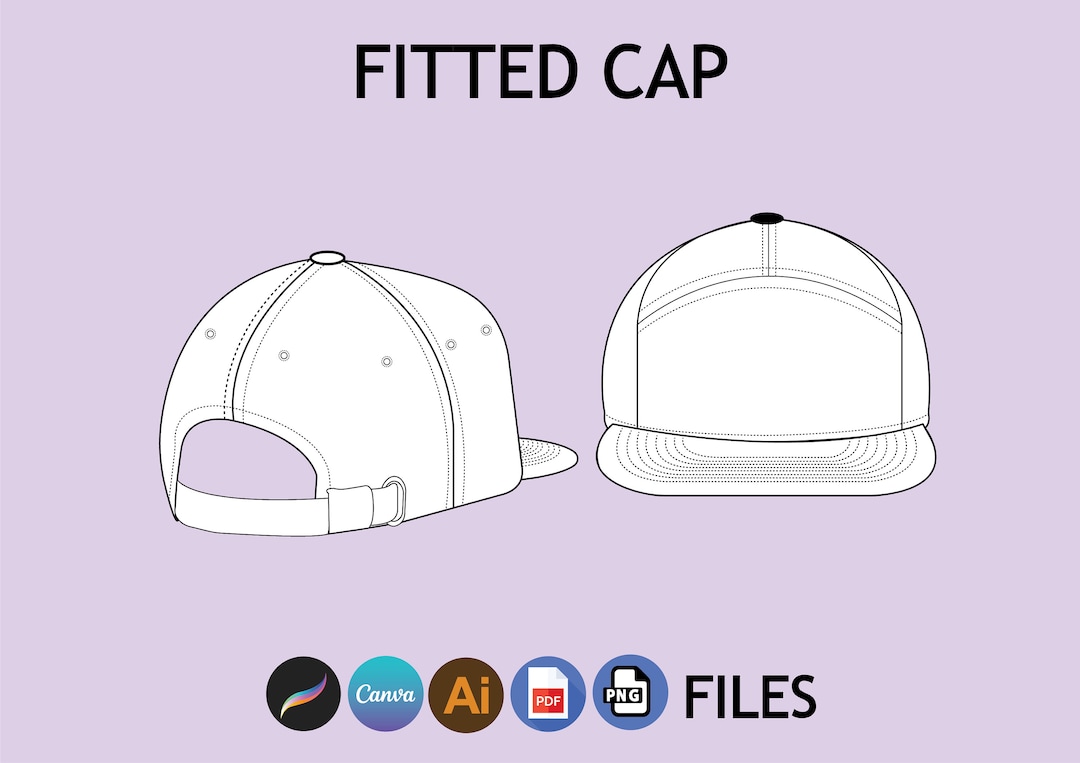 Streetwear Fitted Cap Mockup Fashion Wear Digital Clothing Procreate ...