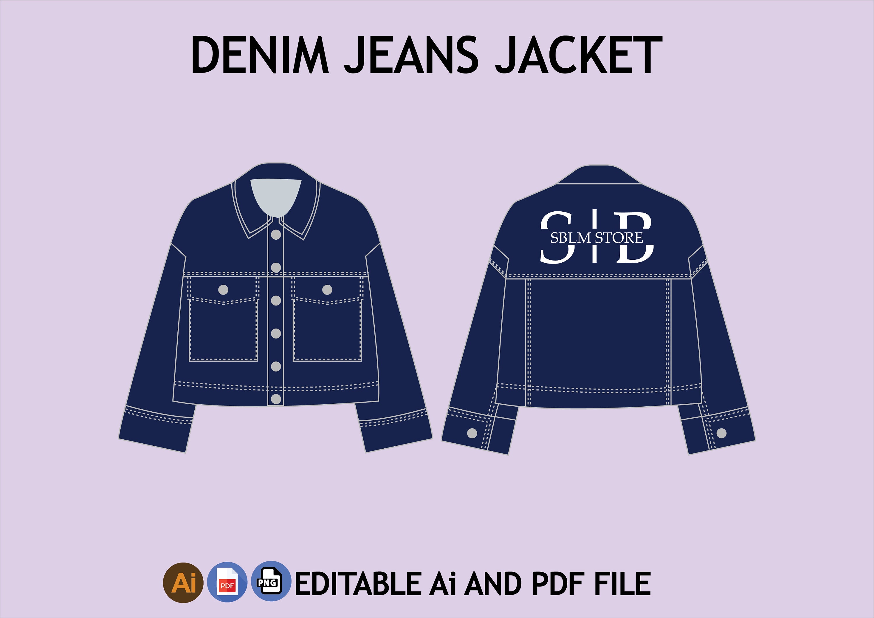 Streetwear Denim Jeans Jacket Mock up Fashion Wear Digital Clothing ...