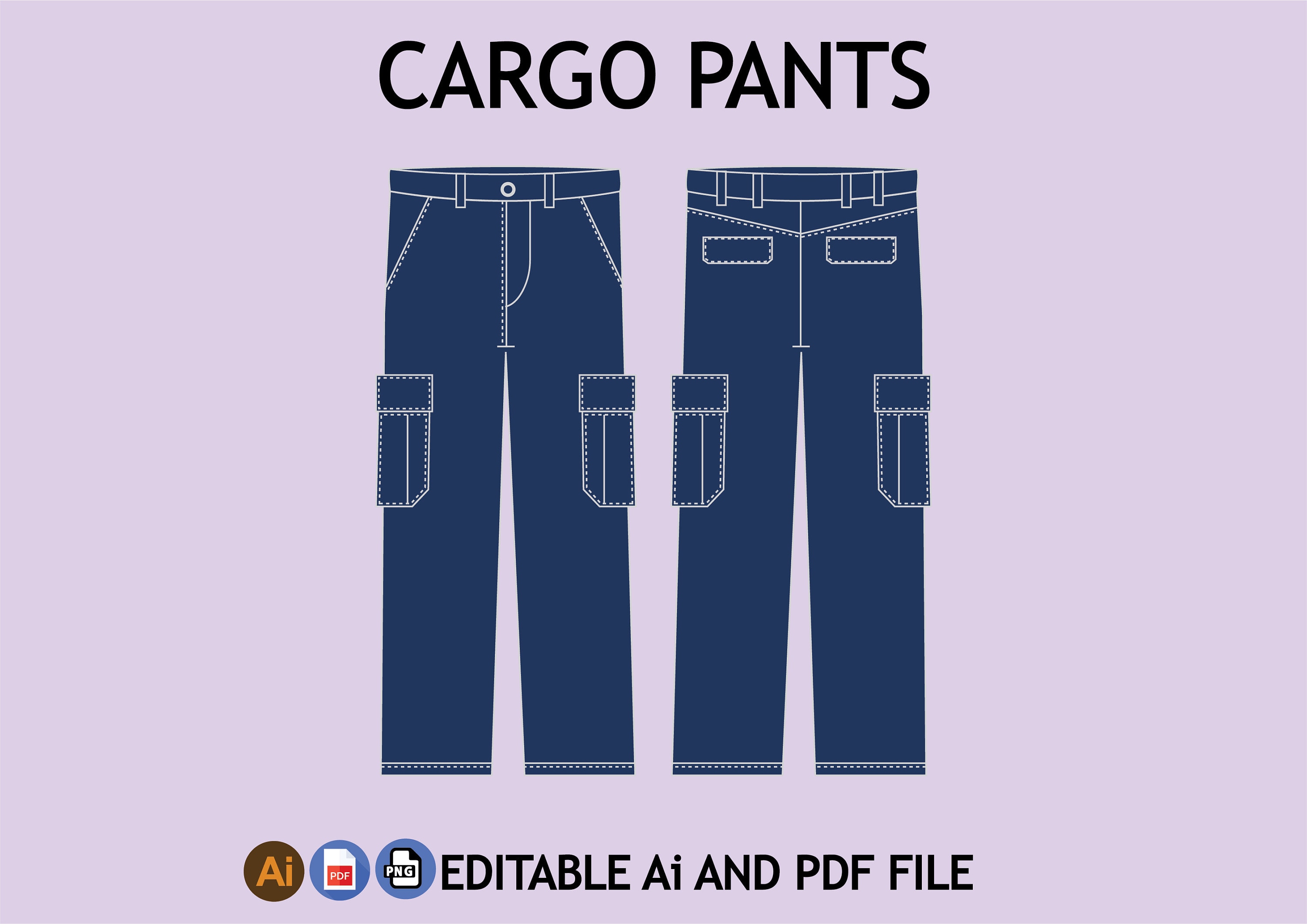 Cargo Pants Mockup Fashion Wear Digital Clothing Procreate Mockup ...