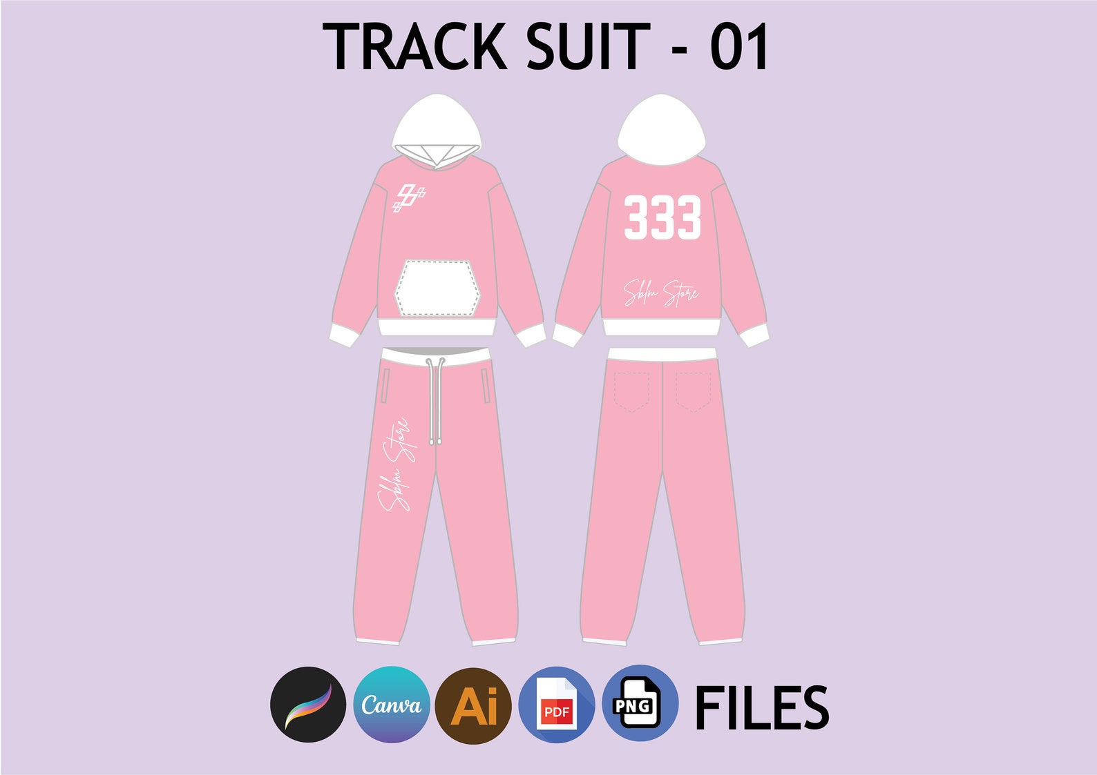 Streetwear Track Suit Mock up Fashion Wear Digital Clothing Procreate ...