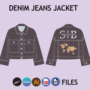 Streetwear Denim Jeans Jacket Mock up Fashion Wear Digital Clothing ...
