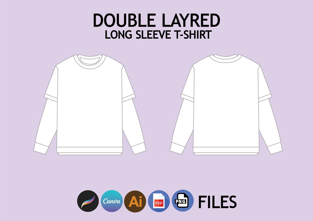 Streetwear Double Layered T Shirt Mock up Fashion Wear Digital Clothing Procreate Mock up ...