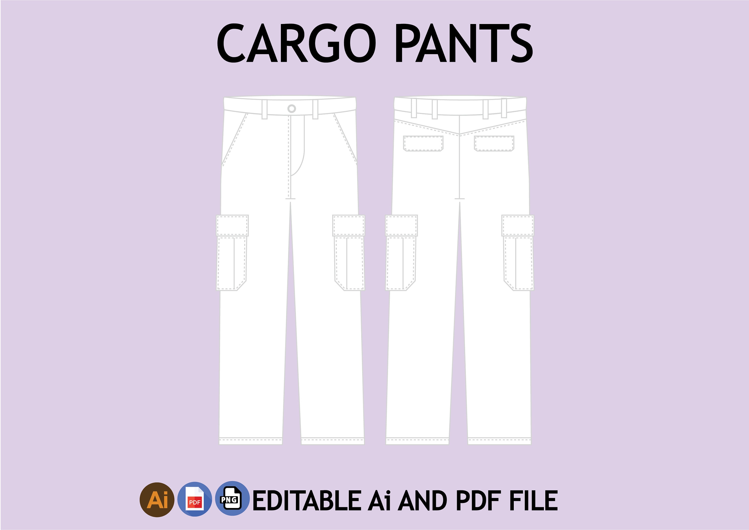 Cargo Pants Mockup Fashion Wear Digital Clothing Procreate Mockup ...