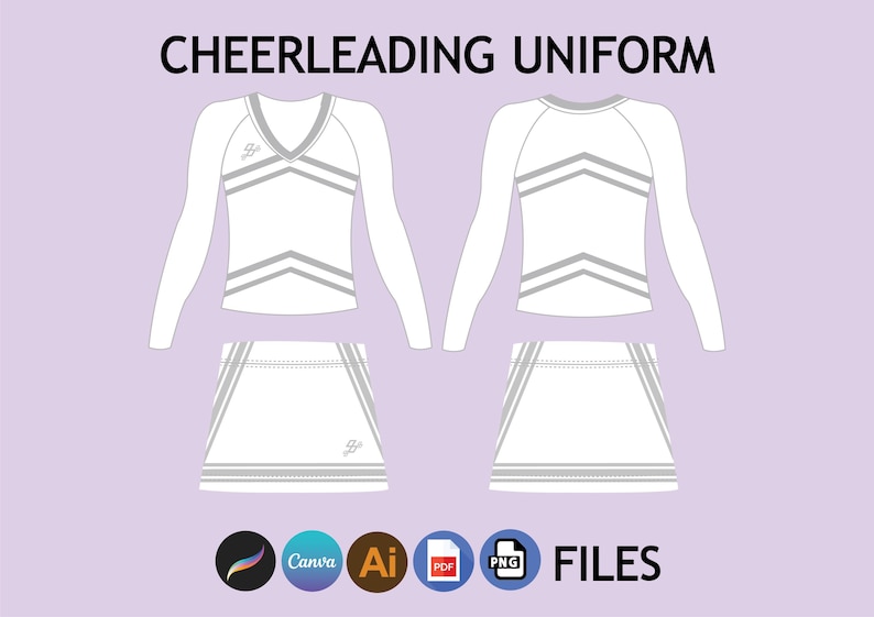Cheer Leading Uniform Mock up Fashion Wear Digital Clothing Procreate ...