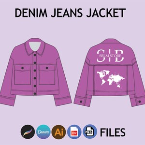 Streetwear Denim Jeans Jacket Mock up Fashion Wear Digital Clothing ...