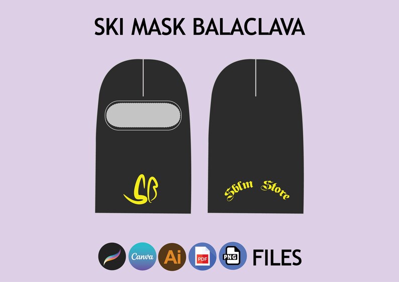 Streetwear Ski Mask Balaclava Mockup Fashion Wear Digital Clothing ...