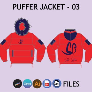 Puffer Jacket Mockup Fashion Wear Digital Clothing Procreate Mockup ...