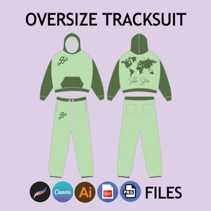 Streetwear Tracksuit Mockup Fashion Wear Digital Clothing Procreate ...