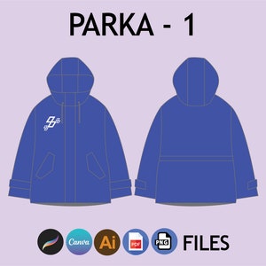 Parka Jacket Streetwear Mockup Fashion Wear Digital Clothing Procreate ...
