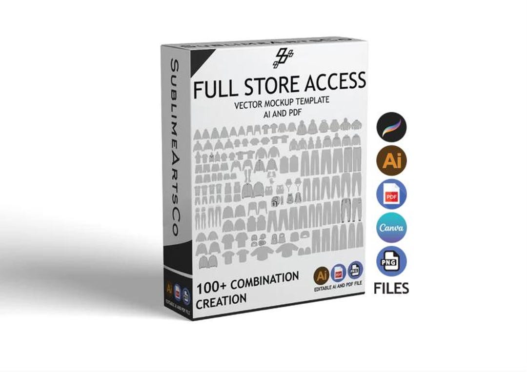 Clothing Mockup Bundle – Full Store Access | Editable Vector Templates ...