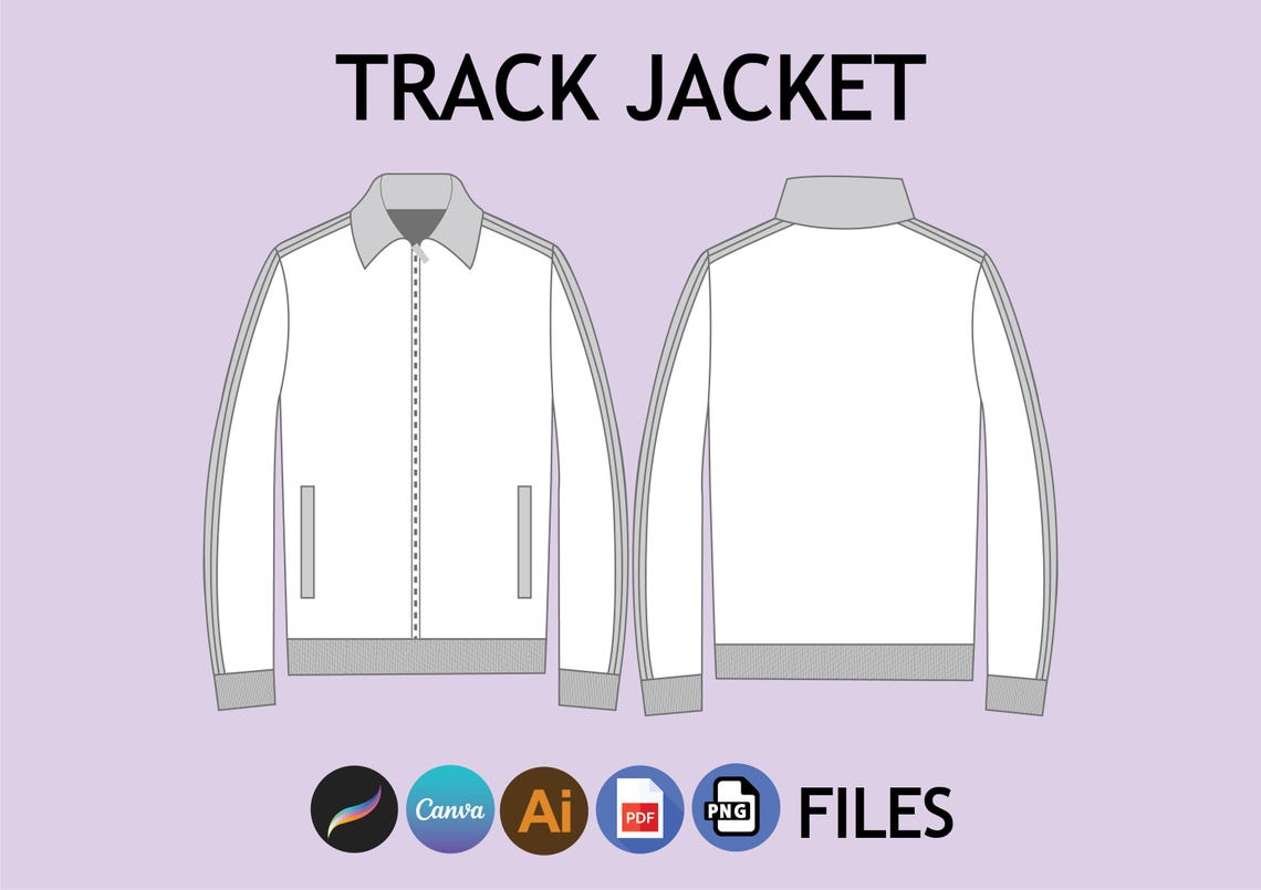 Streetwear Track Jacket Mock up Fashion Wear Digital Clothing Procreate ...
