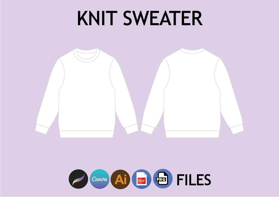 Knit Sweater Mockup Fashion Wear Digital Clothing Procreate Mockup ...