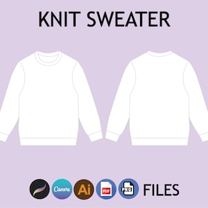 Knit Sweater Mockup Fashion Wear Digital Clothing Procreate Mockup ...