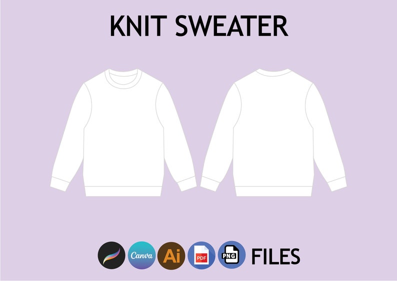 Knit Sweater Mockup Fashion Wear Digital Clothing Procreate Mockup ...
