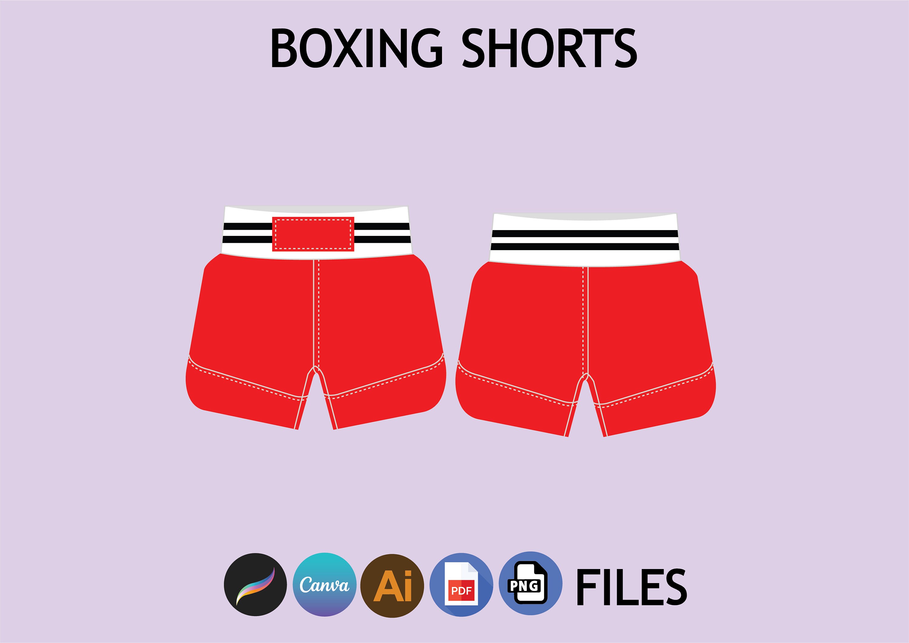 Boxing Shorts Mockup Fashion Wear Digital Clothing Procreate Mockup ...