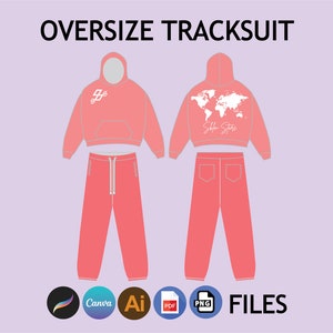 Streetwear Tracksuit Mockup Fashion Wear Digital Clothing Procreate ...