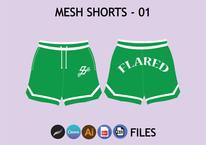 Streetwear Mesh Shorts Mock up Fashion Wear Digital Clothing Procreate ...