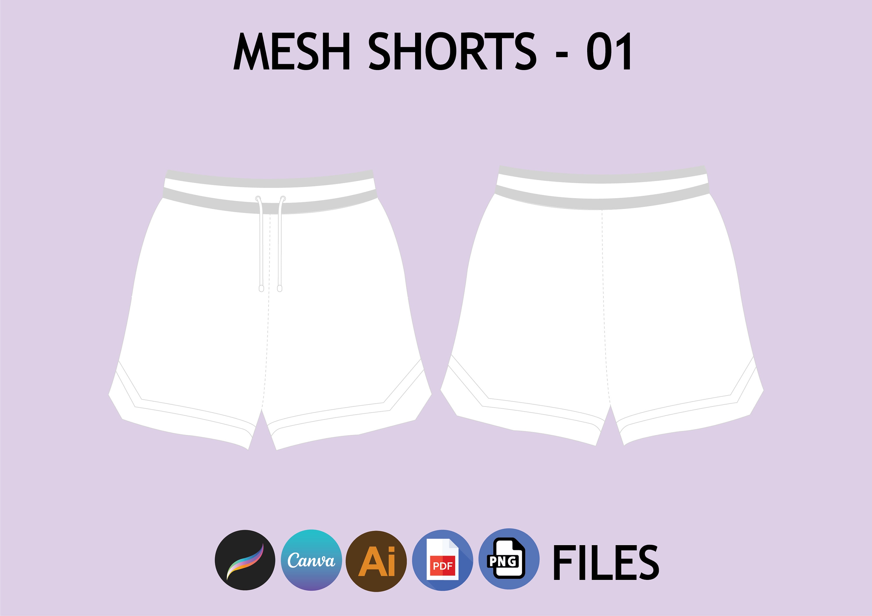 Streetwear Mesh Shorts Mock up Fashion Wear Digital Clothing Procreate ...