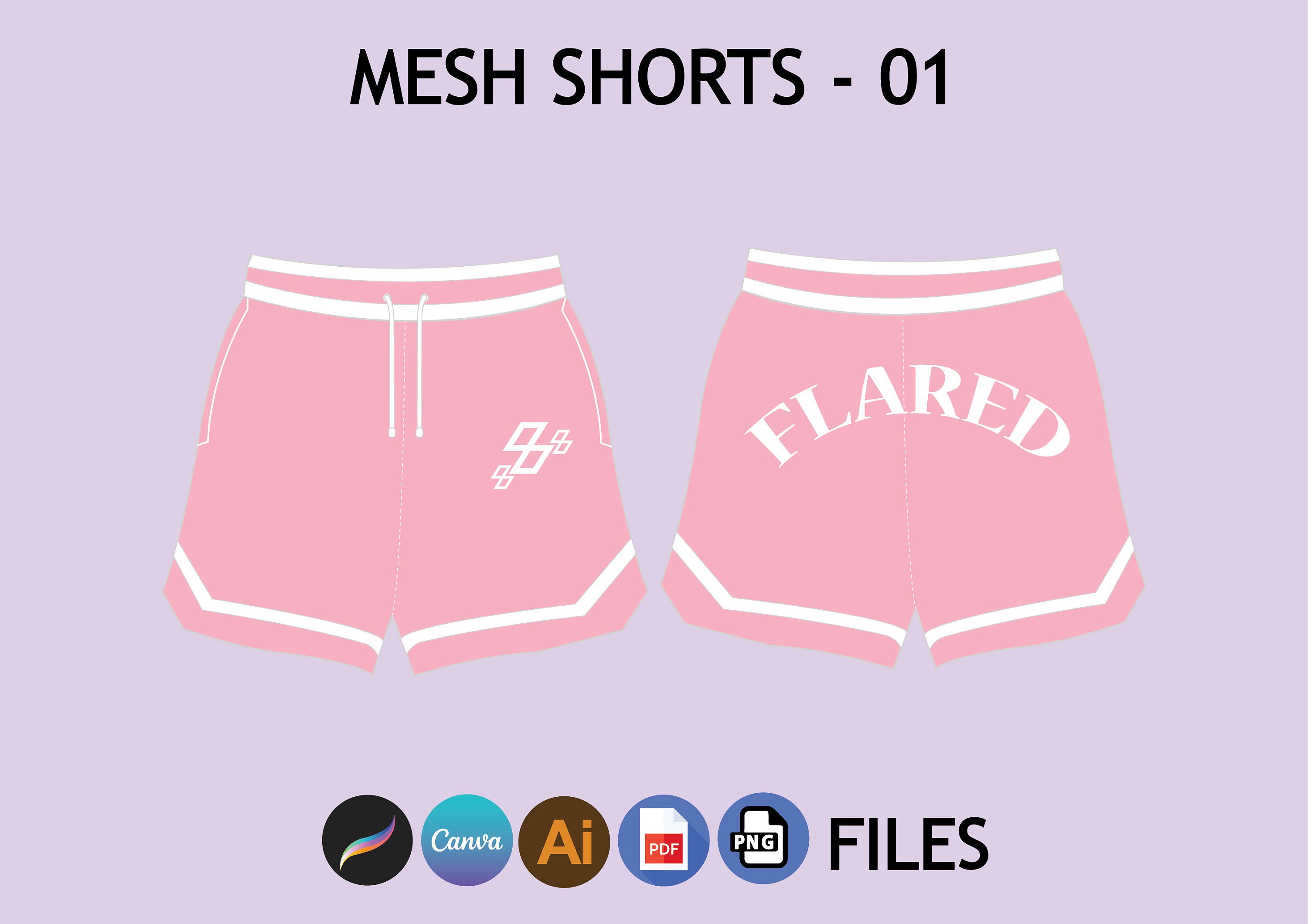 Streetwear Mesh Shorts Mock up Fashion Wear Digital Clothing Procreate ...