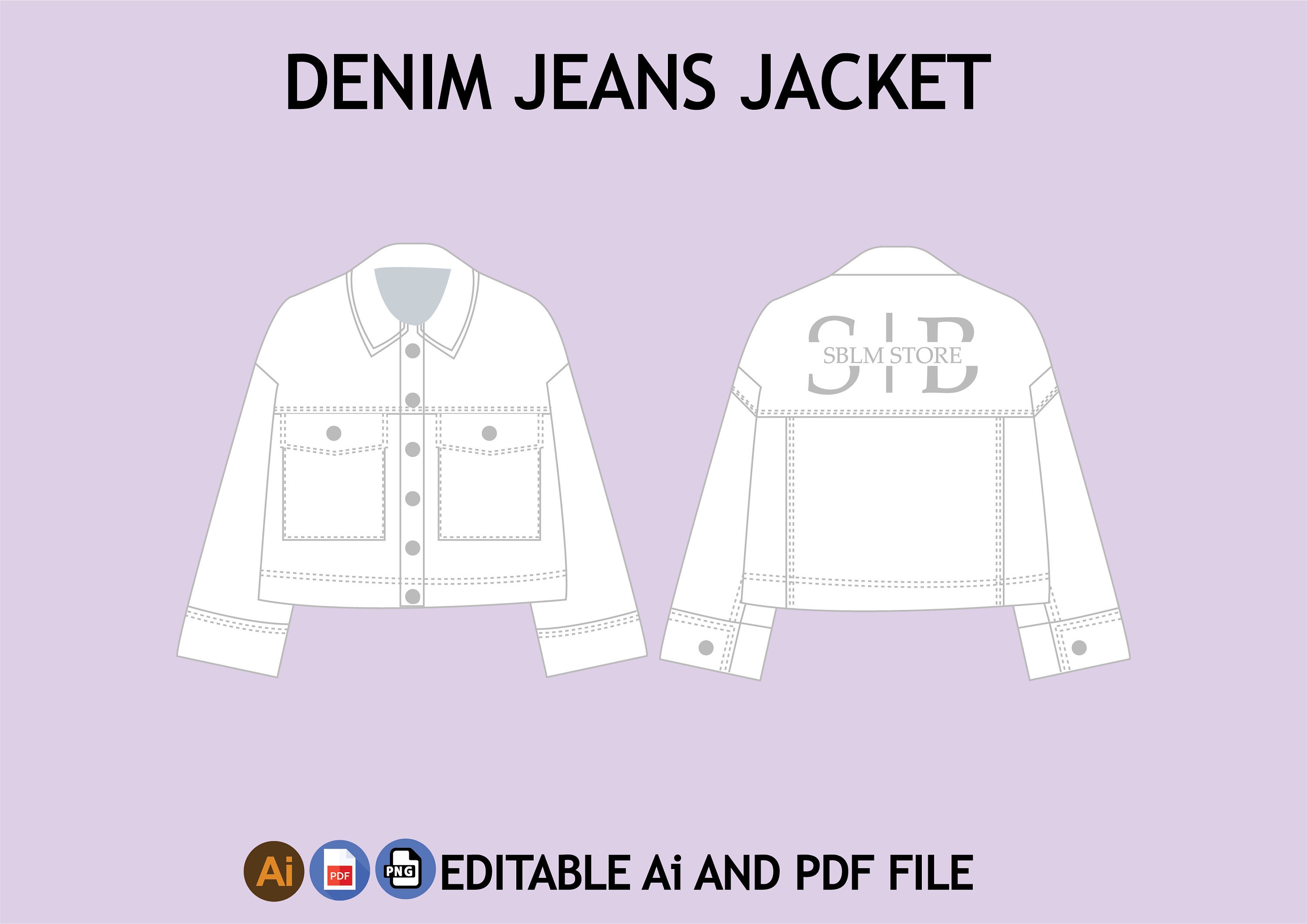 Streetwear Denim Jeans Jacket Mock up Fashion Wear Digital Clothing ...