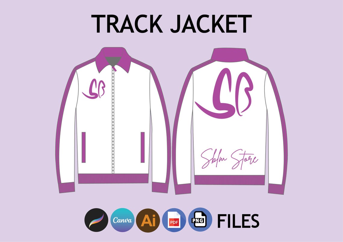 Streetwear Track Jacket Mock up Fashion Wear Digital Clothing Procreate ...