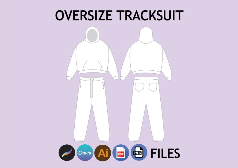 Streetwear Tracksuit Mockup Fashion Wear Digital Clothing Procreate ...